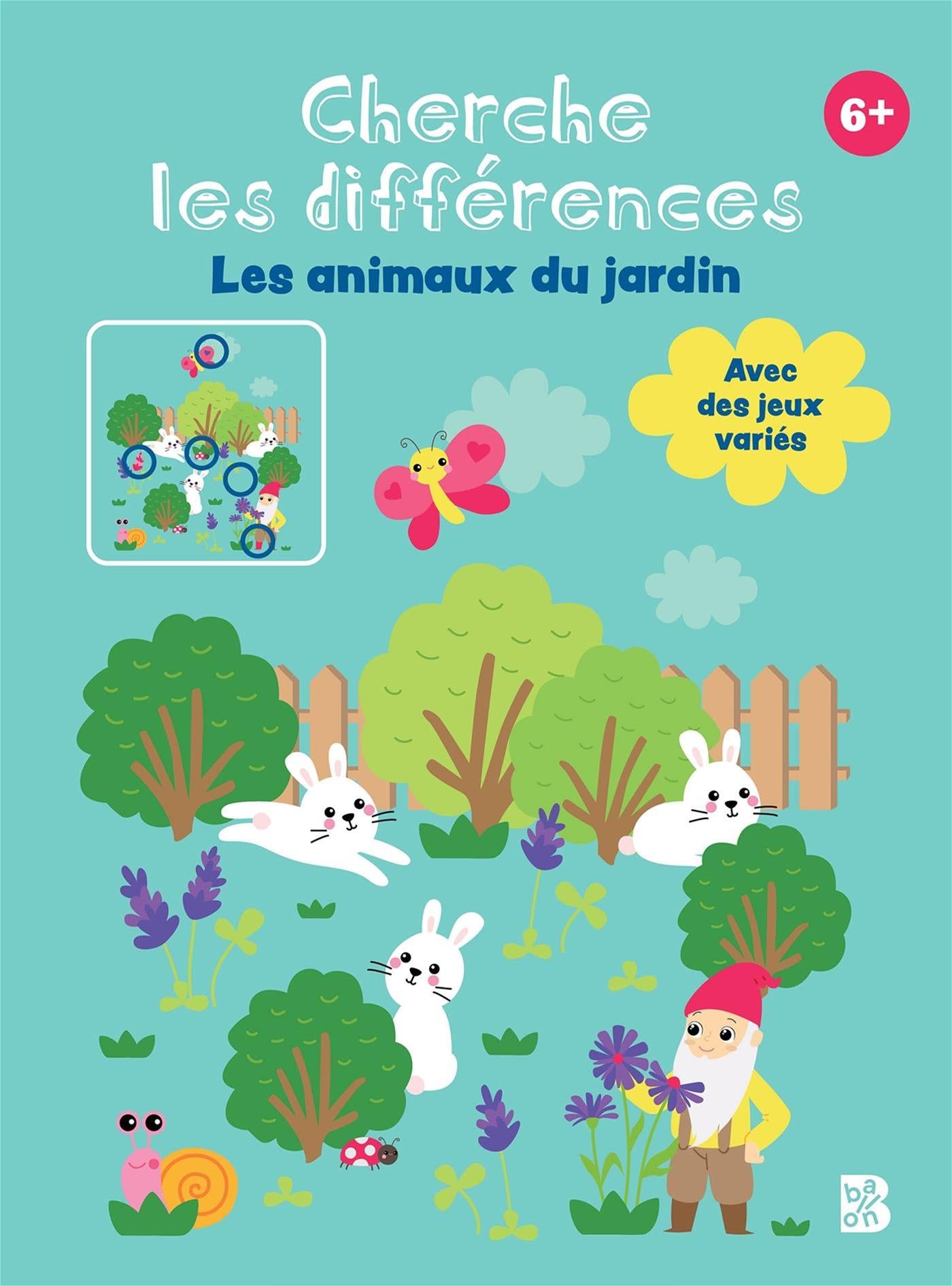 Les animaux du jardin : cherche les différences – QUB livre