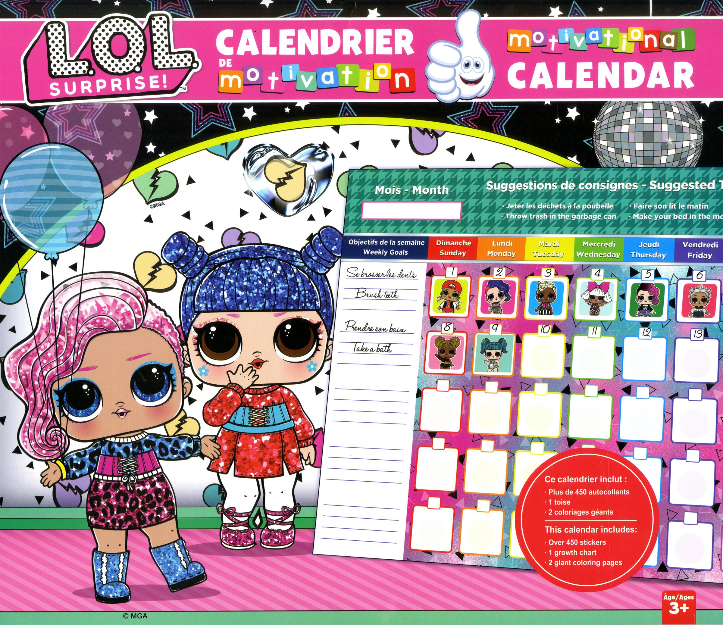 Calendrier de motivation 12 mois - L.O.L. Surprise! – QUB livre